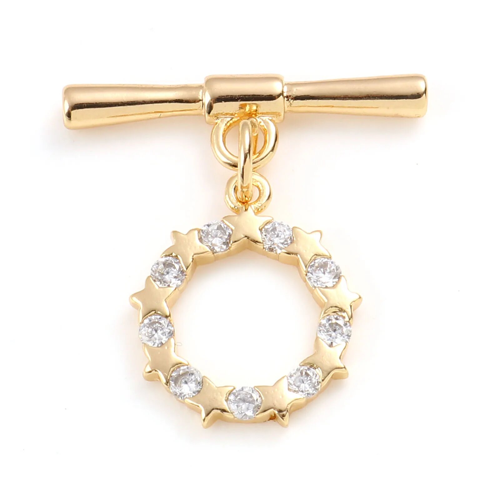 Застежка-шарм "Звезды" Gold Color, 23х22 мм