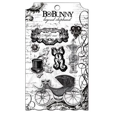 Украшение декоративное для скрапбукинга BoBunny из картона "Enchanted Layered" чипборд