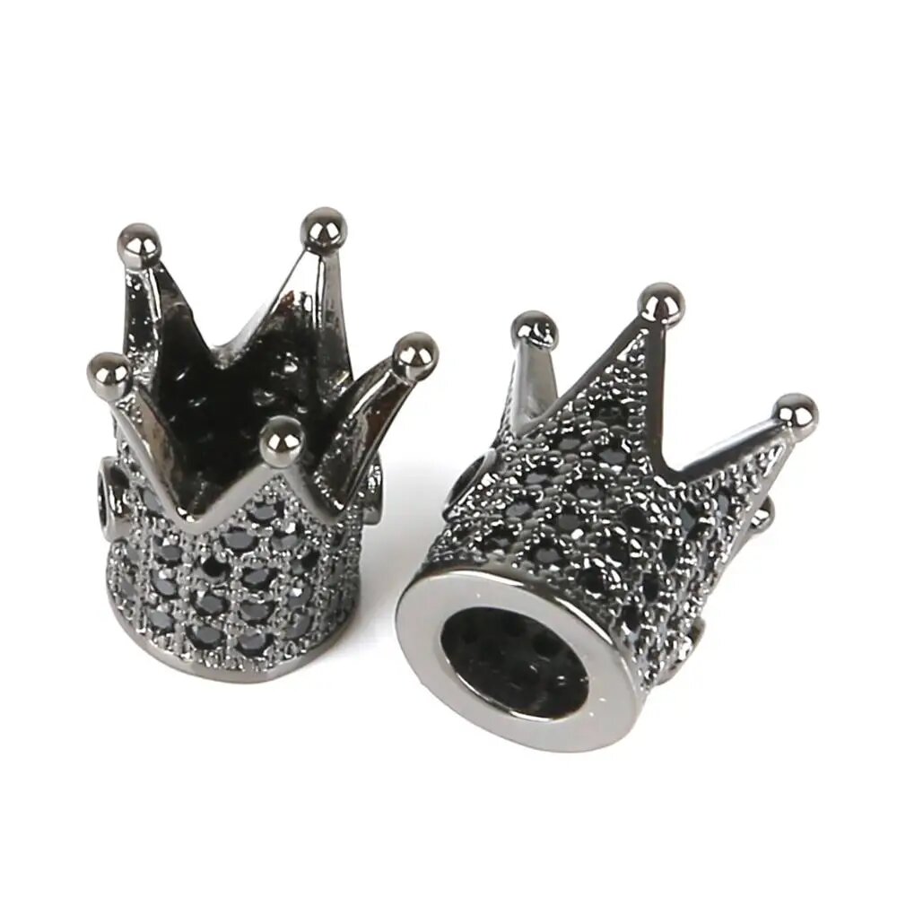 Бусины-разделители Корона, Gun-Metal, 2шт