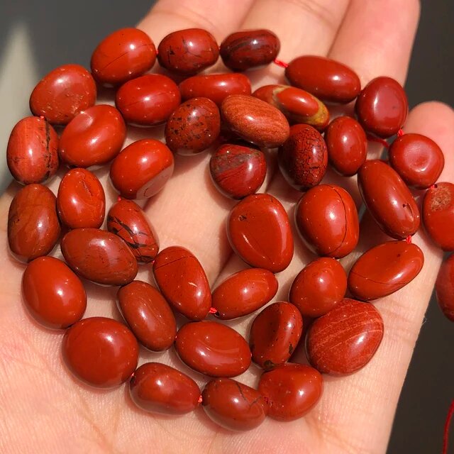 Бусины из красного яшмы, натуральный камень