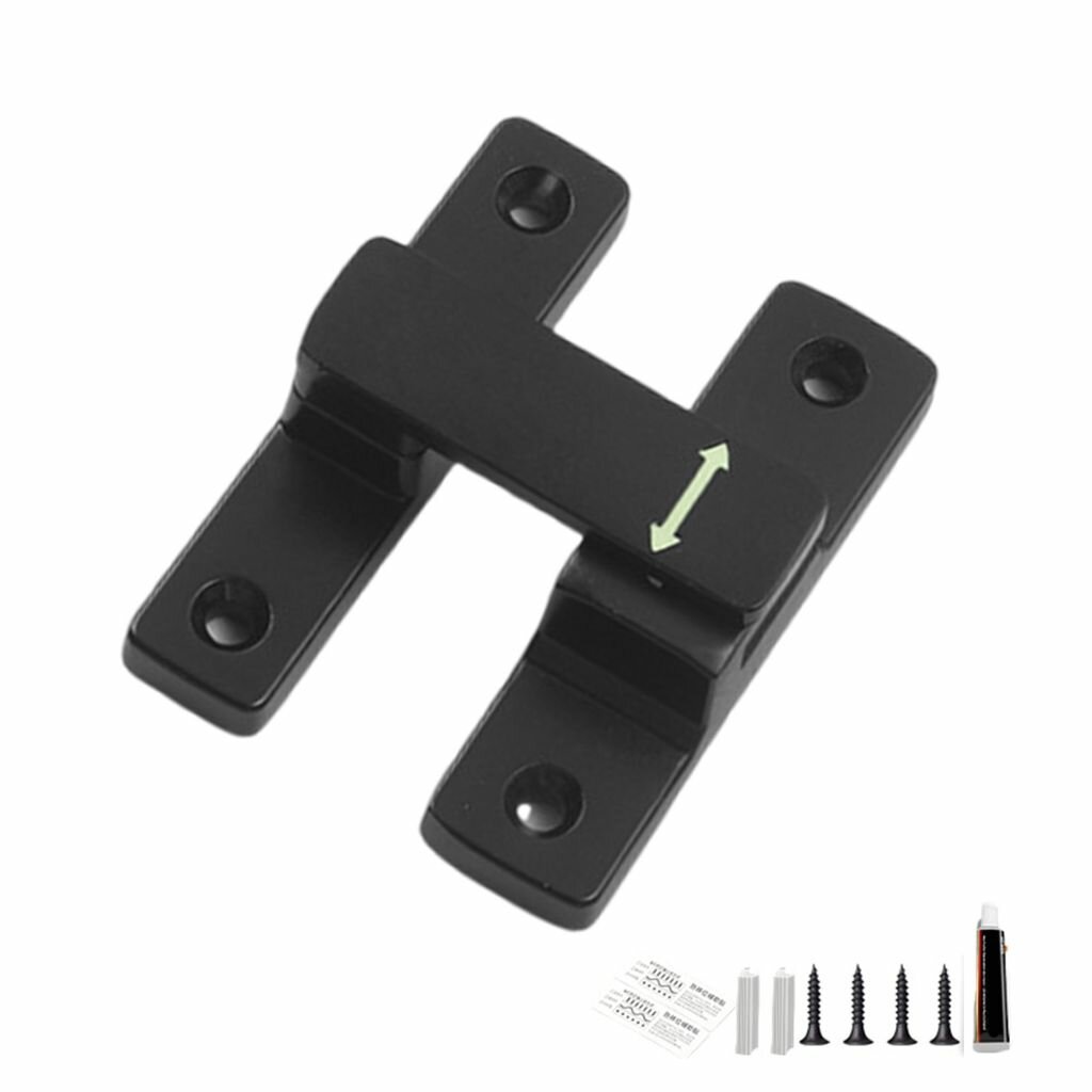 Болт из цинкового сплава с дверной пряжкой для ванной комнаты без пробивки на 90 градусов-матово-черный