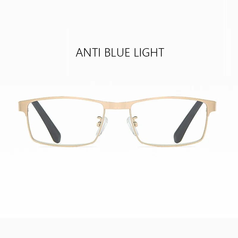 Мужские очки для чтения Gold Anti Blue Light +2.0