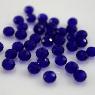 Бусины хрустальные граненые Deep Blue 4*6 мм, 50 шт