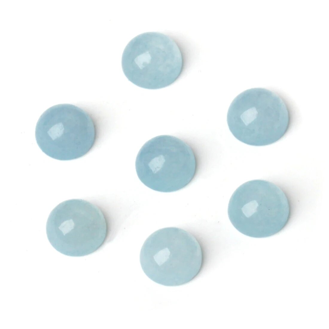 Кабошоны из белого нефрита лаcoogh 10 шт, 4/6/8/10 мм 8mm, Blue