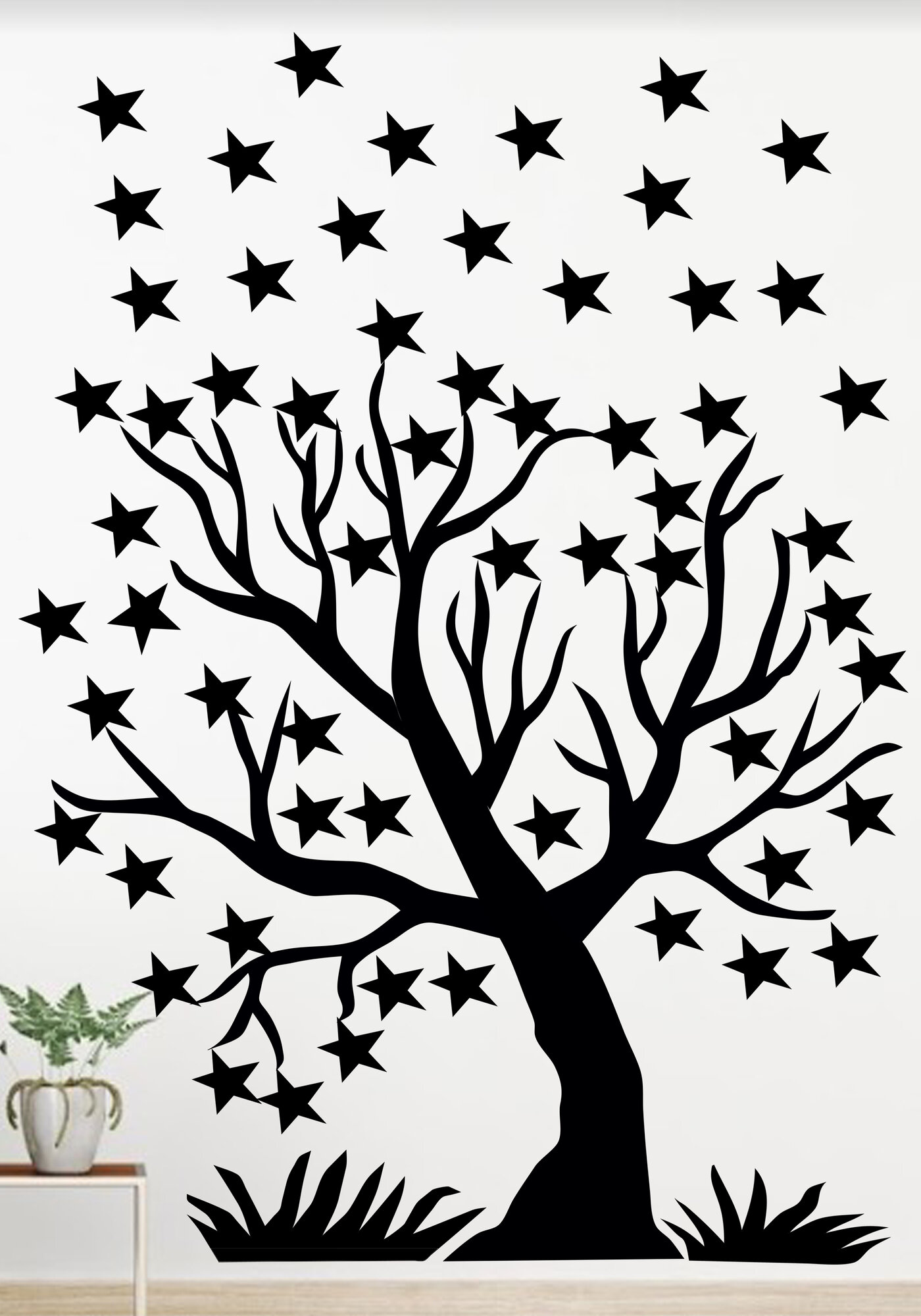 Наклейка на стену ' Звездное дерево ', 150x150см. (собиратель звёзд)