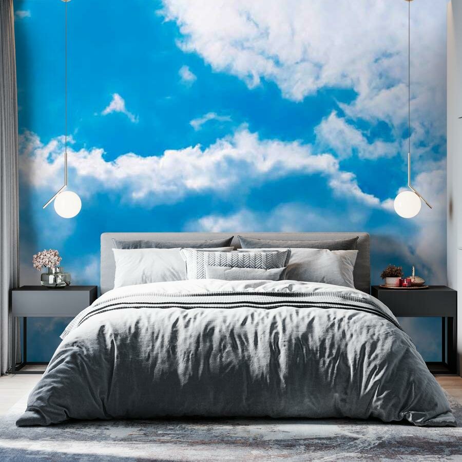 Фотообои Облака с ясным солнцем 9-319-M-Холст 270 x 300 см (ВхШ) Бесшовные, флизелиновые, влагостойкие обои