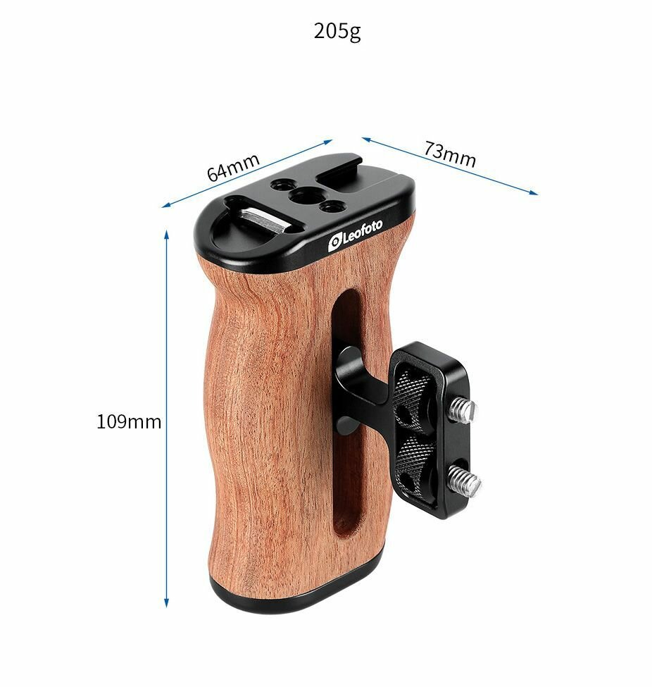 Рукоятка боковая двусторонняя деревянная Leofoto CH-3 Wood Side Handle крепление винты 1/4