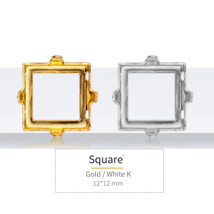 Стразы для шитья Square 12x12mm, Silver-Claw, 20шт