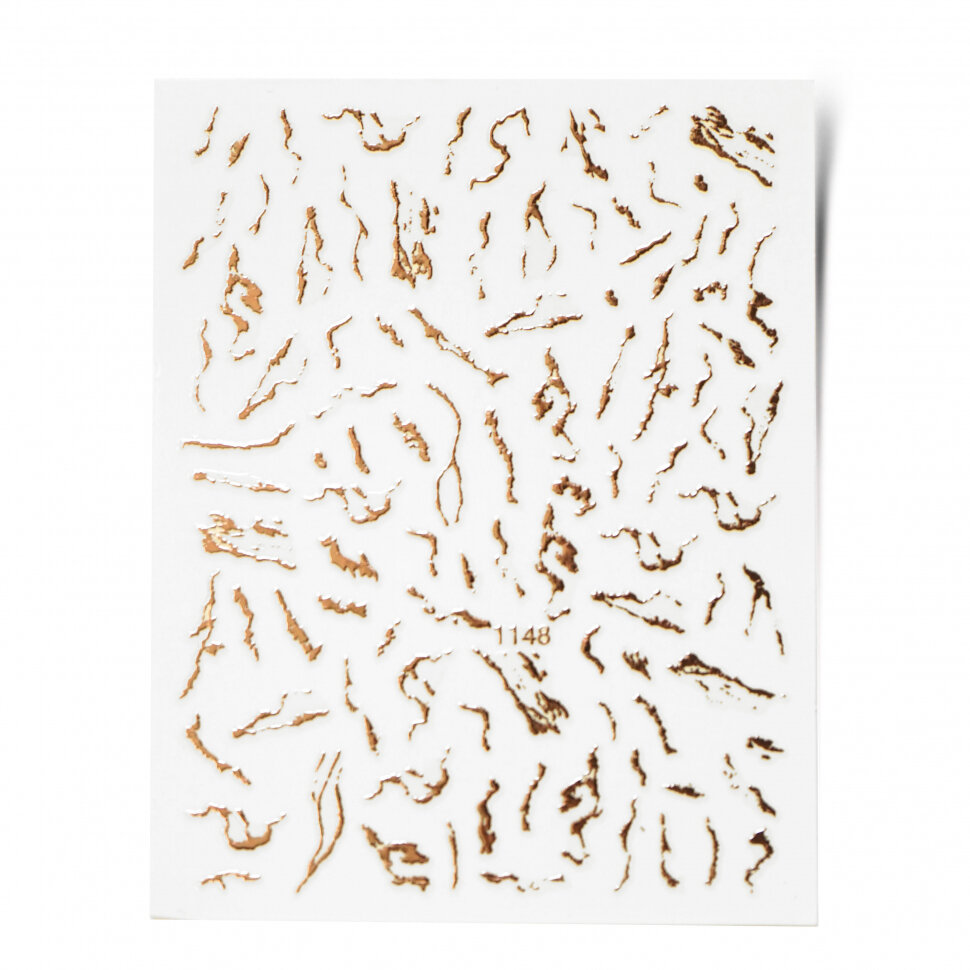 Наклейки-имитация разводов жидкого металла №1, 13х8 см