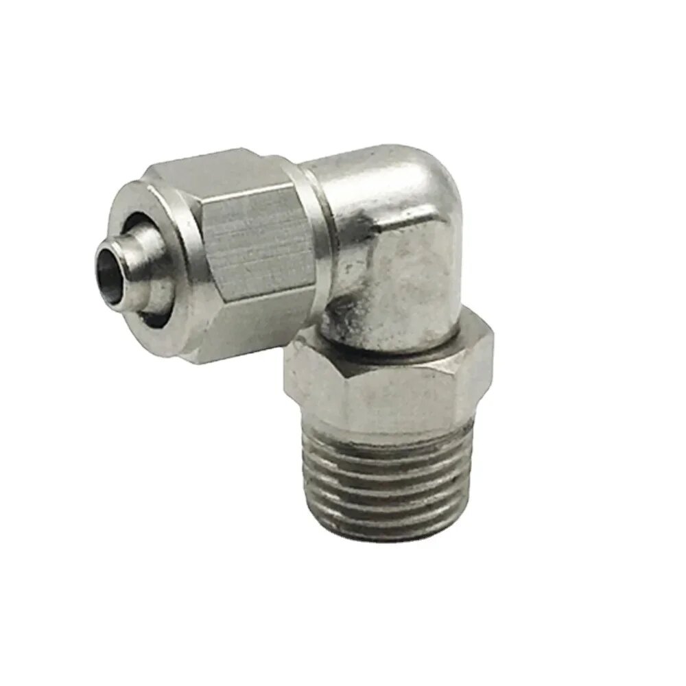 Пневматический угольник M5, латунь, 1/4", 8 мм OD Tube