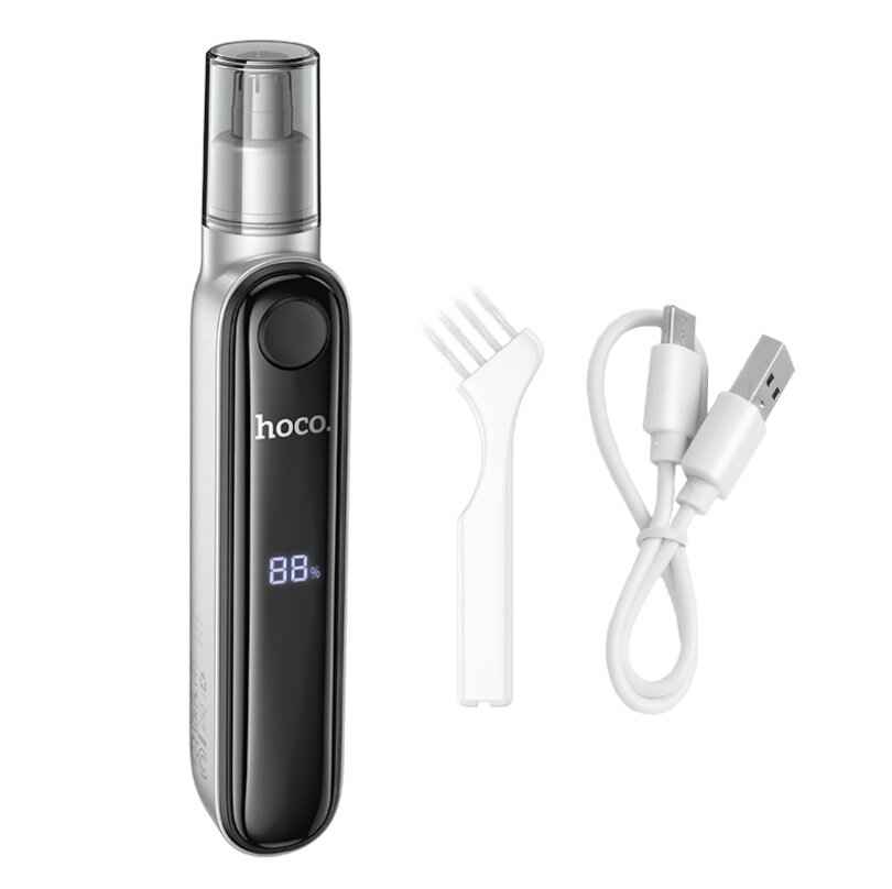 Триммер для носа Hoco Electric Nose Hair Trimmer, 400 mAh, Type-C, LED display, 50 г, Metal Gray