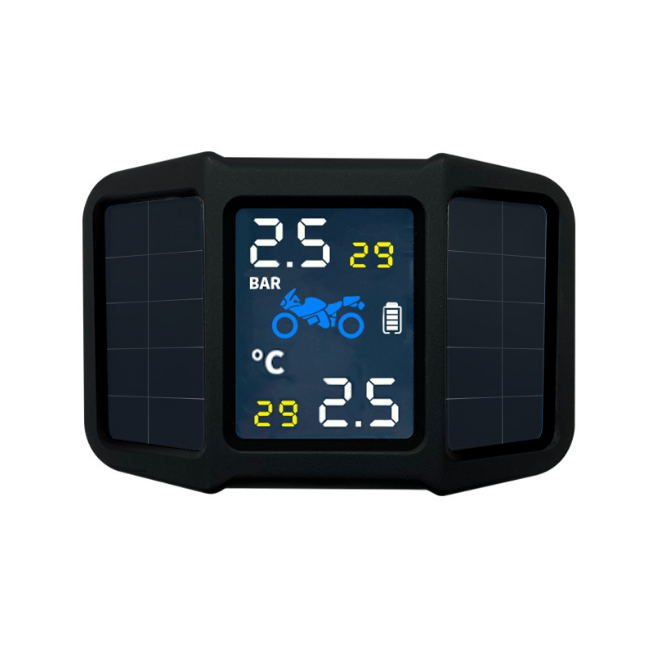 PSC410 Датчик давления в шинах мотоцикла, Солнечный цифровой TMPS 160 мАч, 3,2-дюймовый ЖК-дисплей, Bluetooth 5.0, Мониторинг давления в шинах, 433,92 МГц, Компонент, 2 шт, Внешний мониторинг давления в шинах, Солнечные Цифровые часы для автомобиля / О