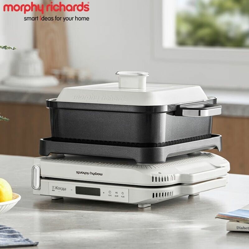 Электросковорода Morphy Richards, керамическая, антипригарное покрытие, 2100 Вт — фото 1