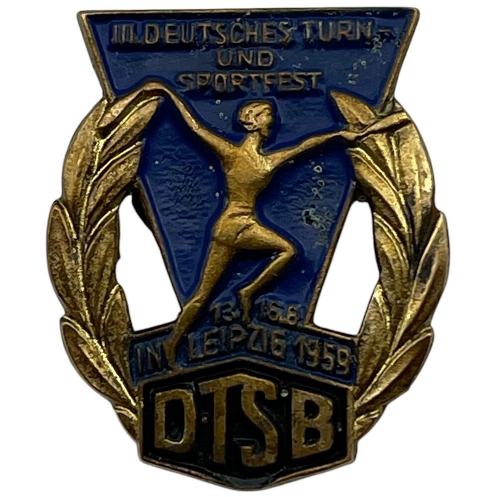 Знак "Фестиваль DTSB в Лейпциге" (Немецкая федерация гимнастики и спорта) 1959 г.