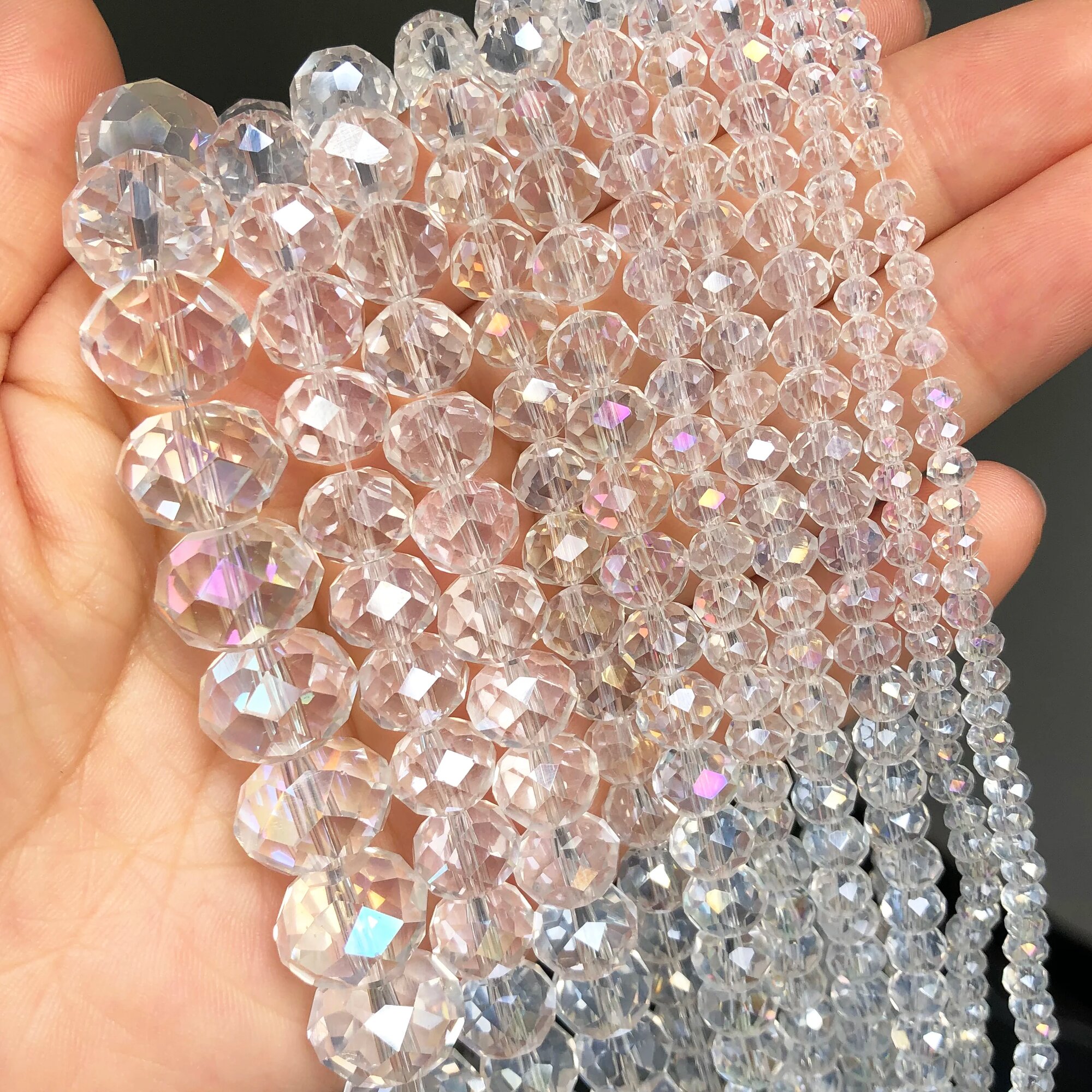 Хрустальные бусины из агата Xilitata 4-12 мм 10mm (approx 36pcs), AB Crystal Glass