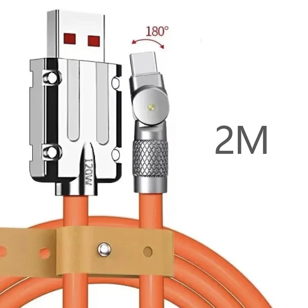 2м Micro USB кабель 180° с поворотным коннектором