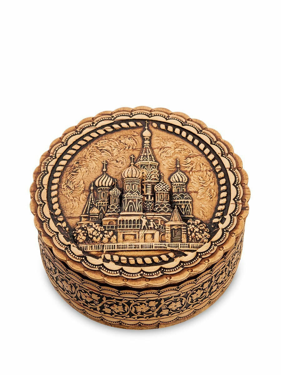 Шкатулка "Собор Василия Блаженного" (береста)