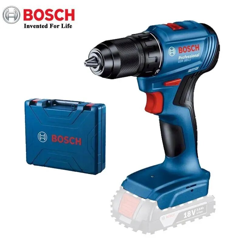Дрель-шуруповерт Bosch GSR 185-LI Solo , От аккумулятора, 18 В, Бесщеточный,50 Нм, 0 АКБ