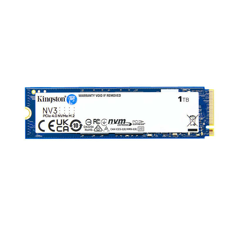 Твердотельный накопитель Kingston 1 ТБ SSD M.2 NVMe PCIe 4.0, совместимый с серией NV3, скорость чтения 6000 МБ/с.