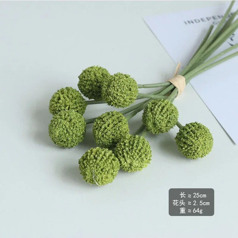 Искусственные золотые шарики для декора Одуванчик deep green