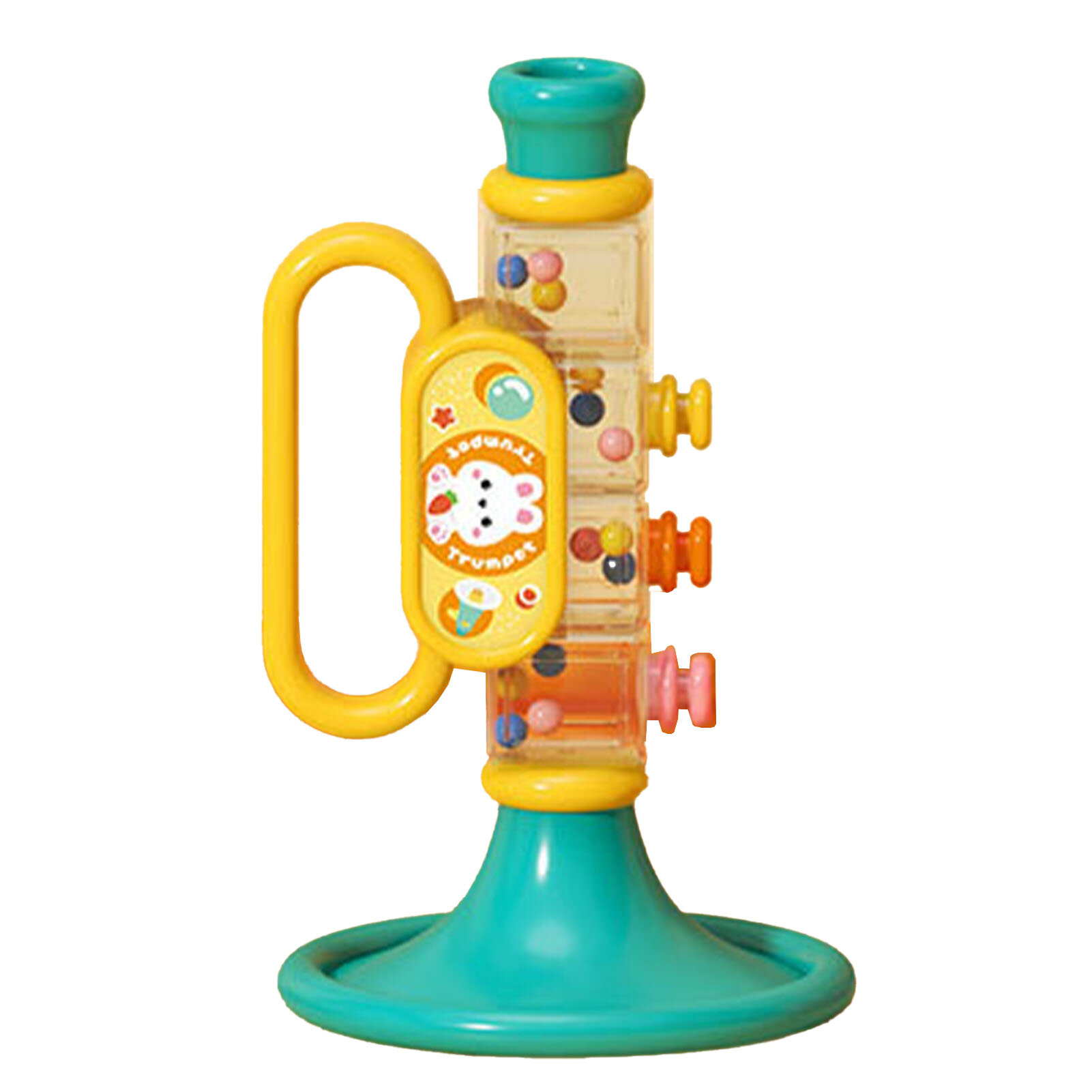 Kids Trumpet Toy Cute Cartoon Bright Colors Multi Functional Baby Music for Early Education Blue