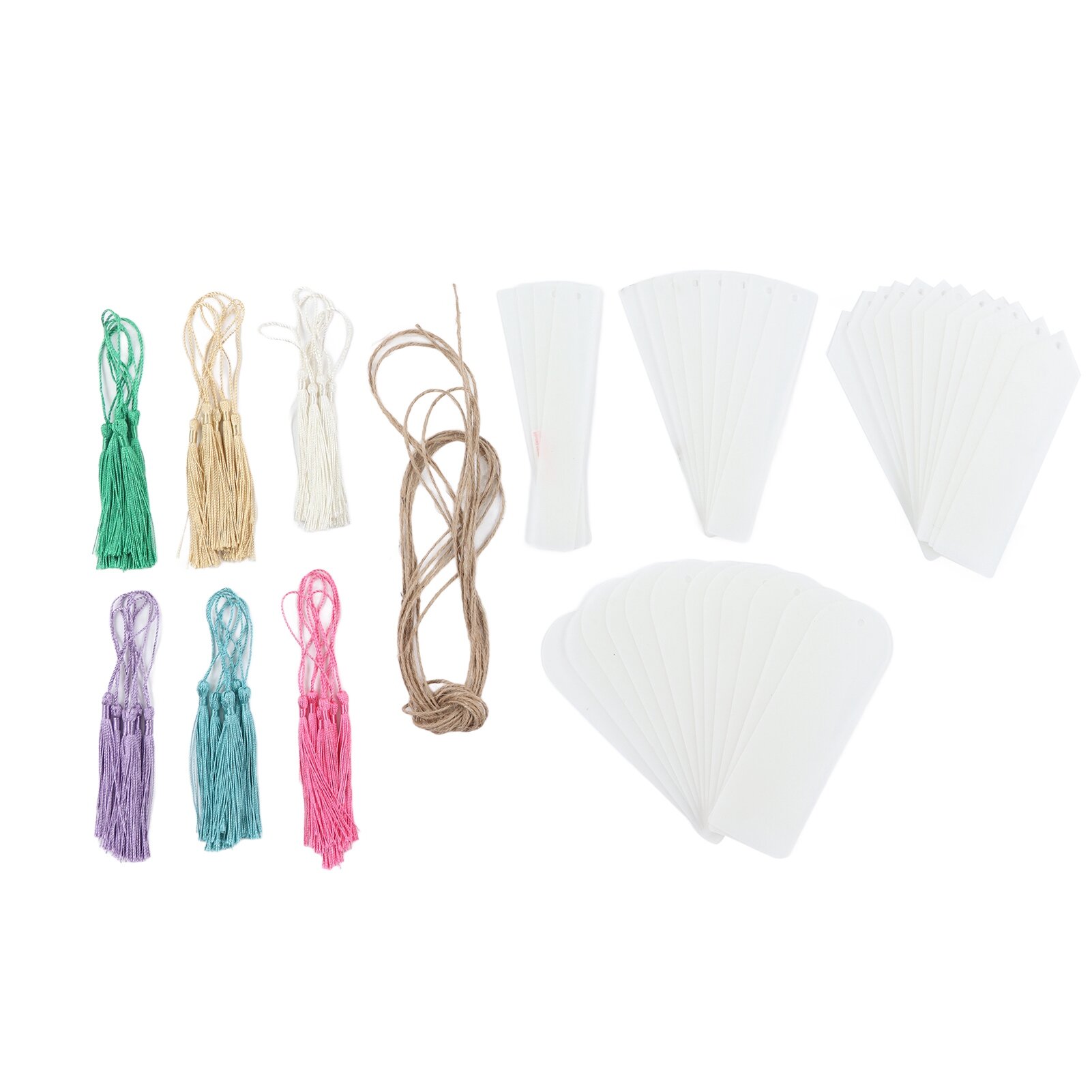 Водонепроницаемые прозрачные акриловые закладки для закладок, 36 шт, прямоугольник толщиной 0,04 дюйма с 36 кисточками, закладки из пеньковой веревки для украшения библиотечных закладок