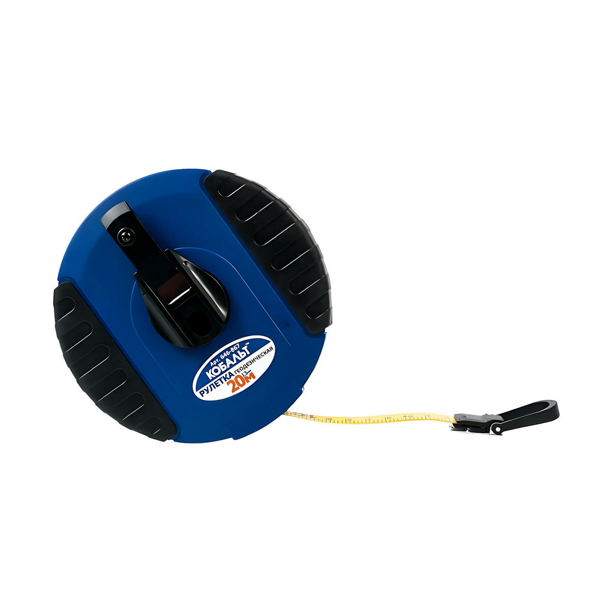 Рулетка геодезическая 20 м х 13 мм (фиберглассовая лента, закрытый корпус) кобальт 646-867