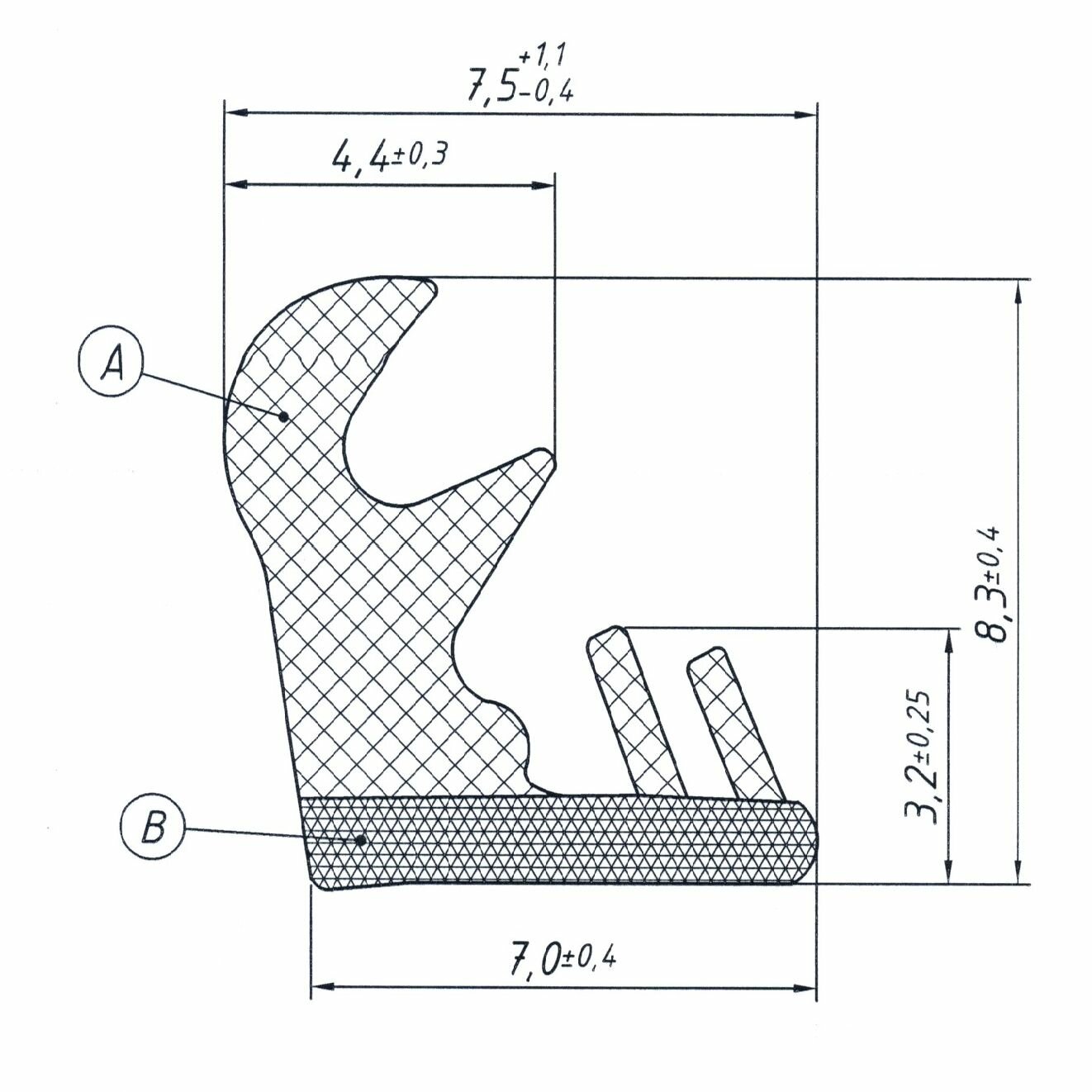 Уплотнитель для деревянных окон и дверей СТП-883 белый Упаковка 10 метров
