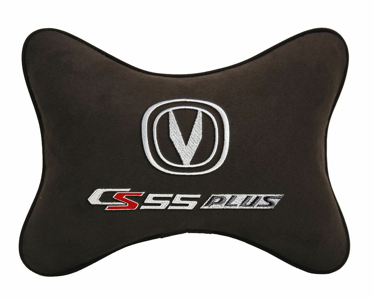 Подушка на подголовник автомобильная коричневая алькантара CHANGAN CS55 Plus