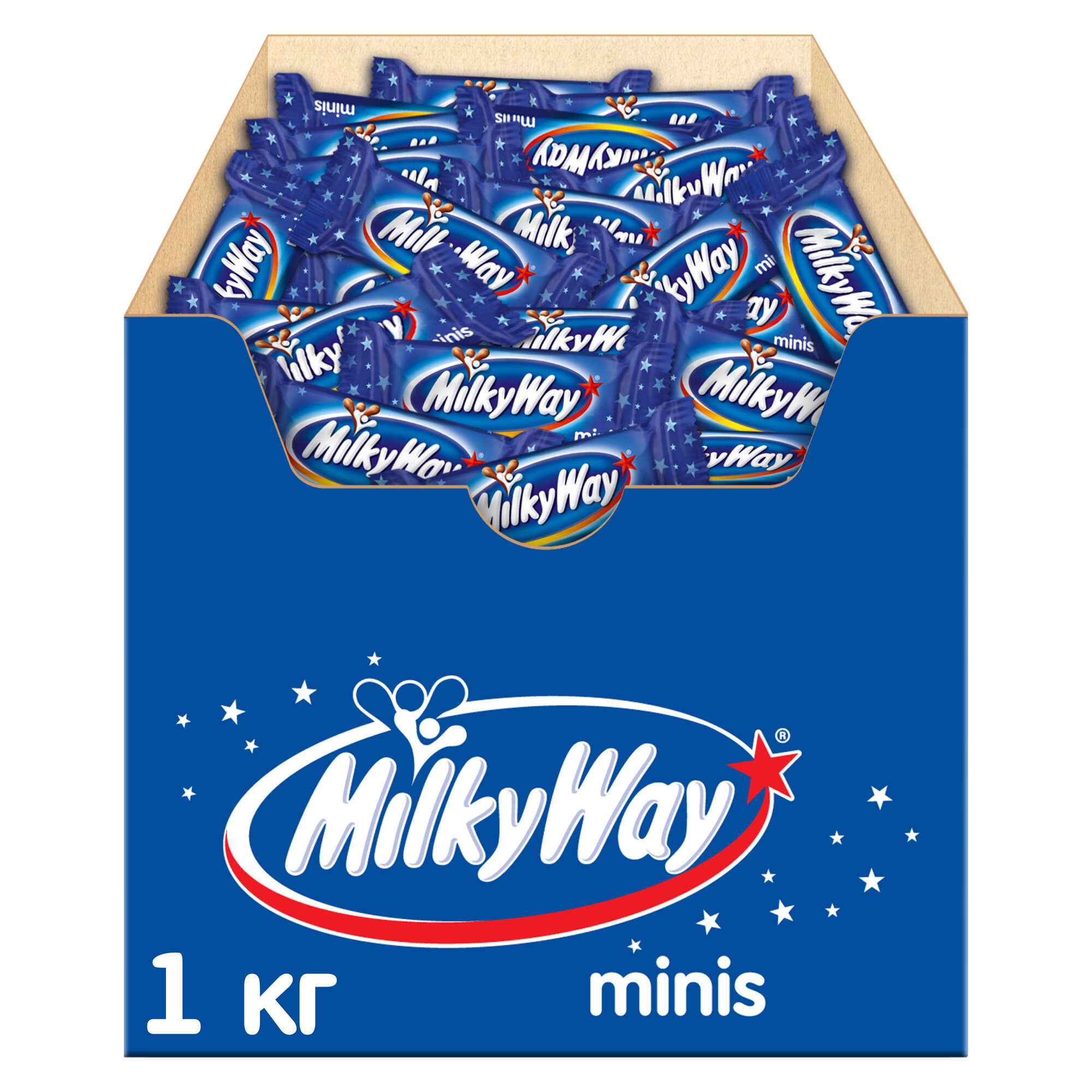 Шоколадные батончики Milky Way minis, нуга в молочном шоколаде, конфеты 1 кг