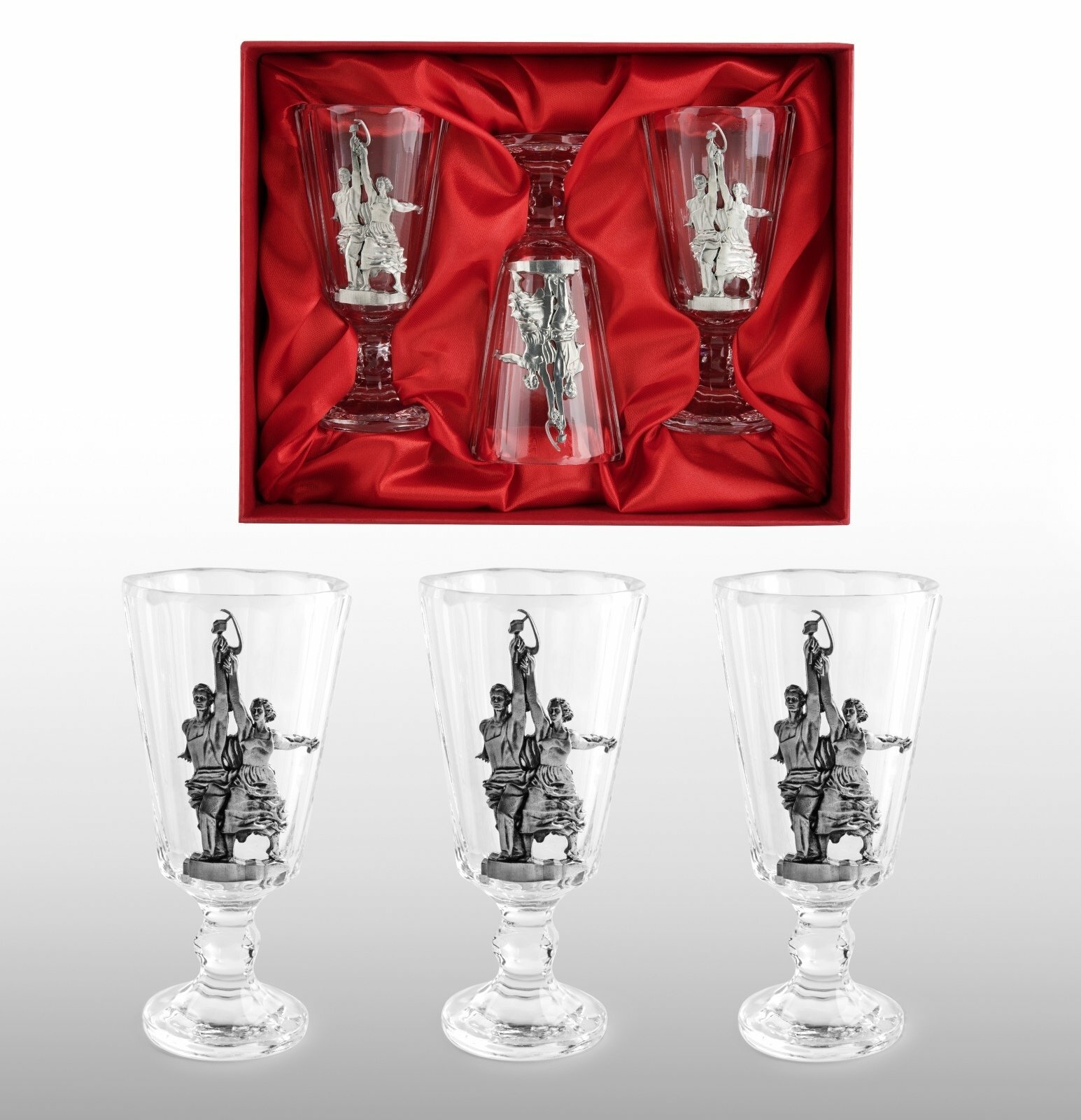 Набор лафитников Рабочий и колхозница