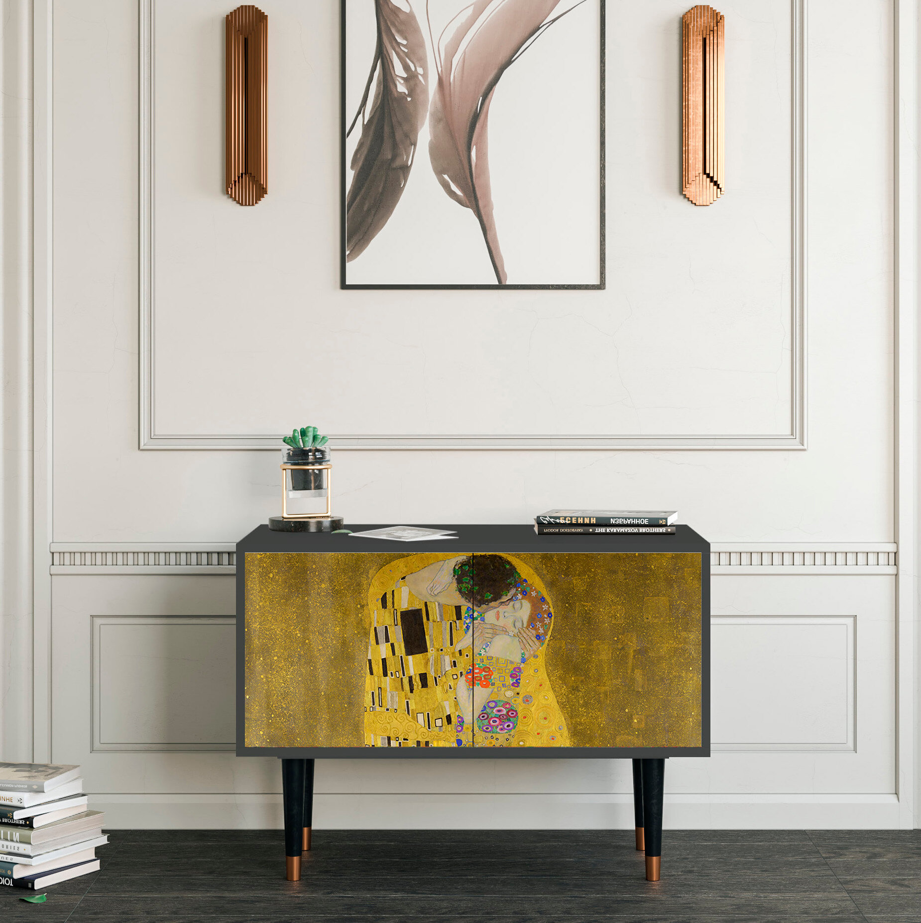 Комод - STORYZ - S1 The Kiss by Gustav Klimt , Размер - 94 x 69 x 48 см, Цвет корпуса - , Антрацит