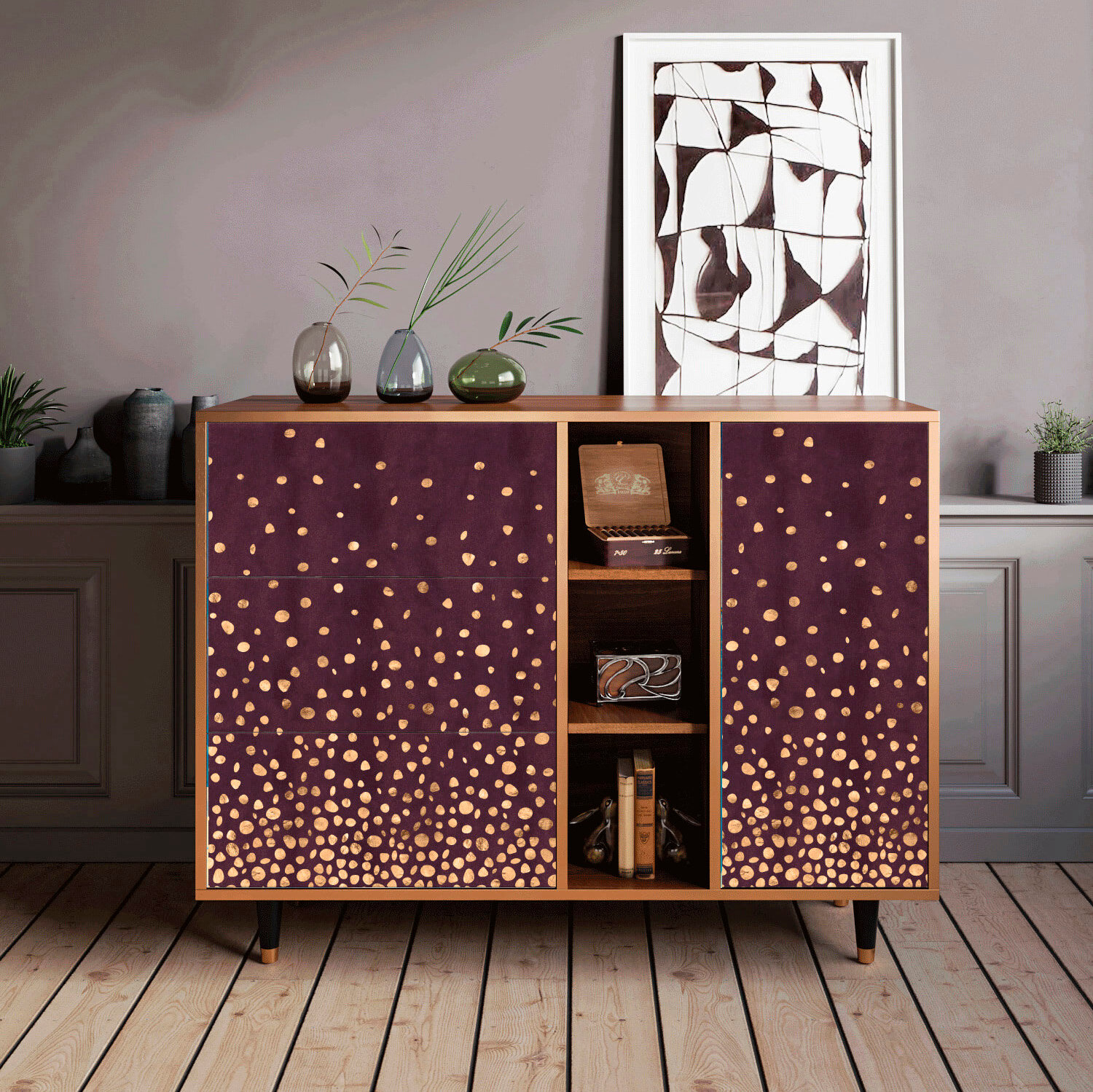 Комод - STORYZ - BS2 Glowworms, Разер - 125 x 97 x 48 см , Цвет корпуса - Орех
