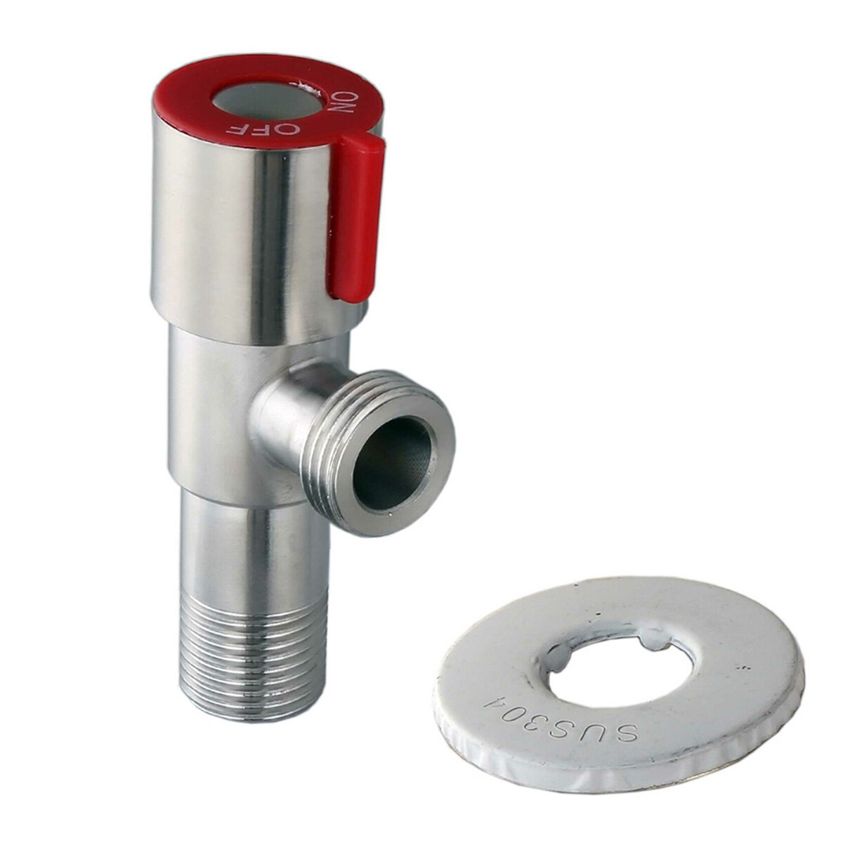 Кран угловой Fashun A54897H, наружная-внутреняя резьба 1/2" x 1/2", для горячей воды, сатин