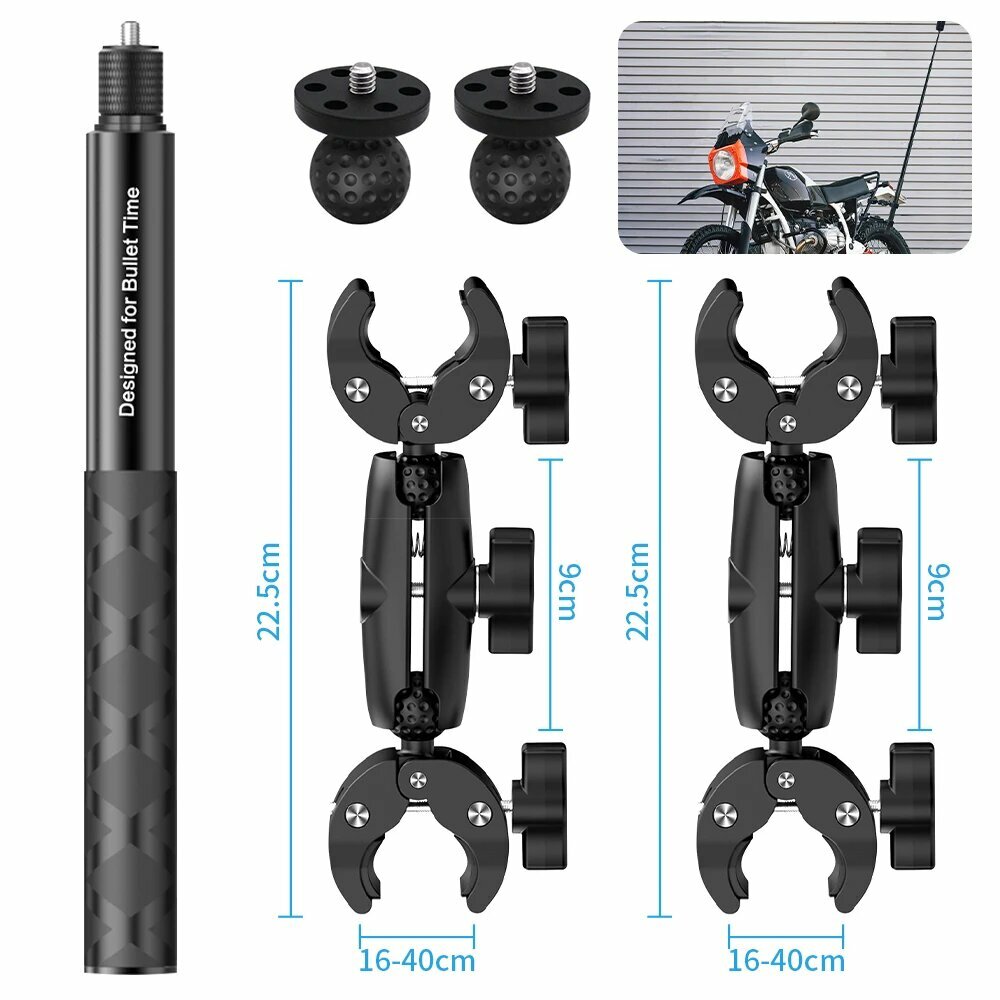 Красный зажим на руль для GoPro, DJI, Insta360 X3/X4/X5/X2
