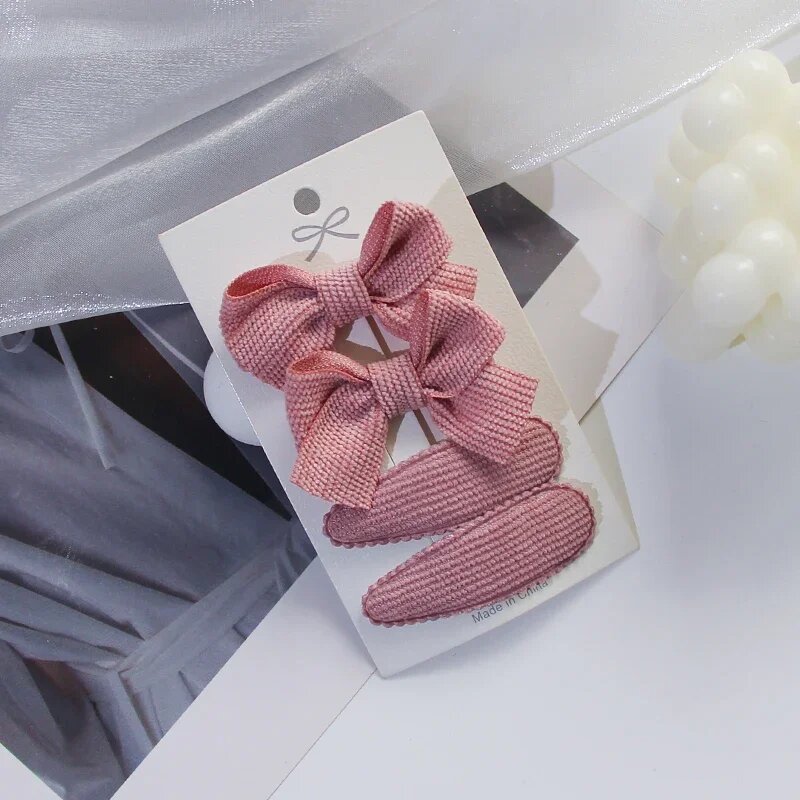Розовые детские заколки с бантом CUTE BOWS, FJ163-7