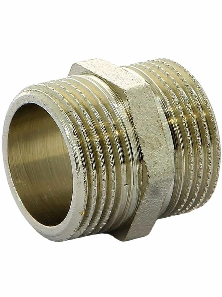 Ниппель Tiemme 3/4"Нх3/4"Н лат. никелир, 1500084(1552N000505)