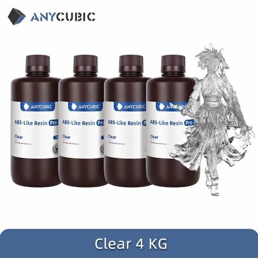 Фотополимерная смола Anycubic ABS+ LIKE Resin PRO 2 UV Resin для 3D принтера 4 шт, прозрачный