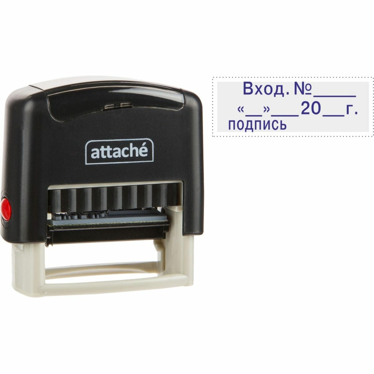 Штамп стандартный Attache (35х11мм, со словом "Вход. N_ _ _20_г подпись") (1766873), 10шт.