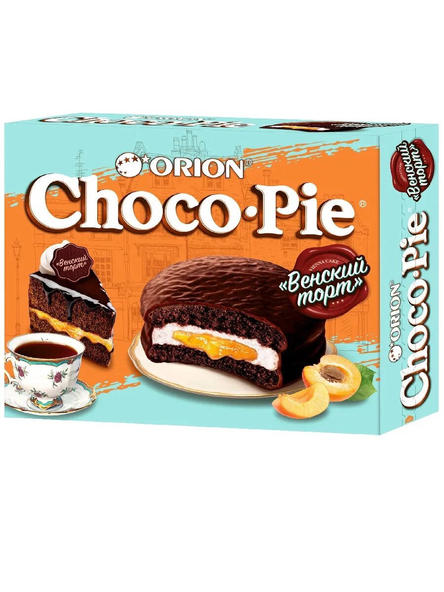 Печенье Orion Choco Pie Венский торт 1 пачка *12 шт