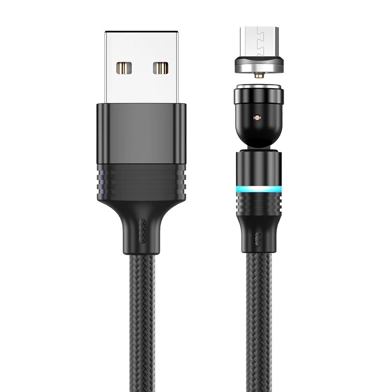 Магнитный кабель Micro USB 3м Black for Micro