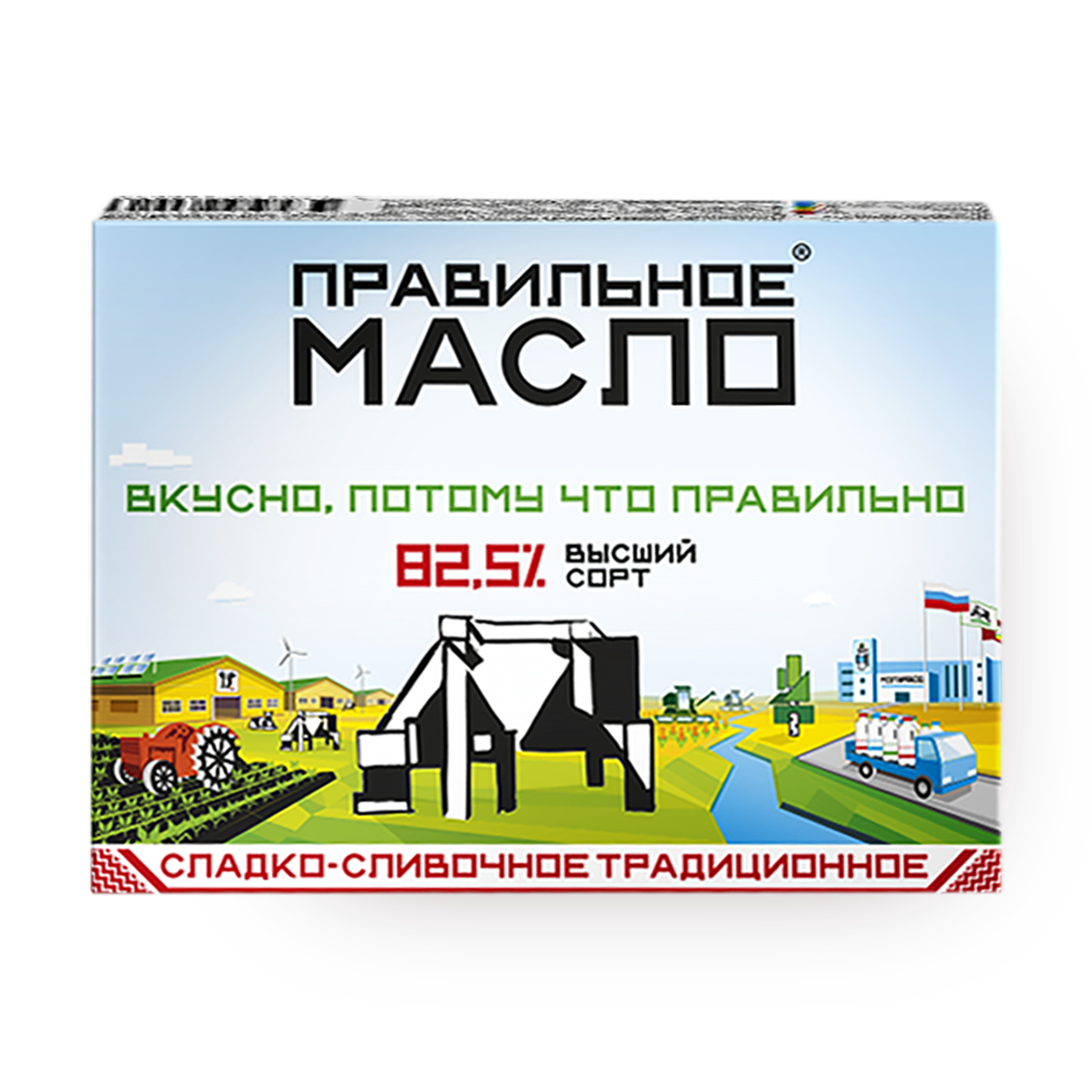 Масло сладко-сливочное 82,5% «Правильное масло» традиционное