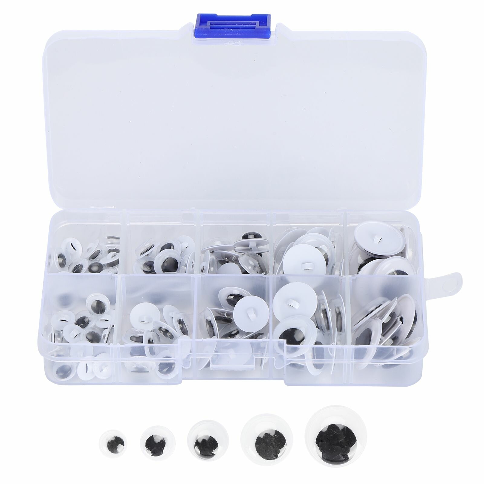 100 шт. разных размеров, пришивные подвижные пластиковые глаза, черные и белые, детский материал для поделок своими руками, подвижные глаза для проектов декоративно-прикладного искусства