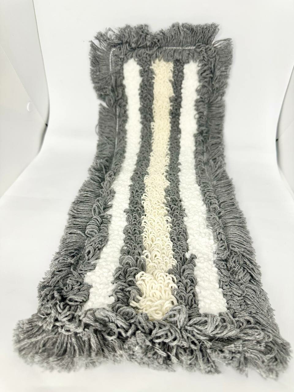 Моп петельный тафтинговый, комбинированный, серый, 50 см, карман, язык, MVP-50-RS