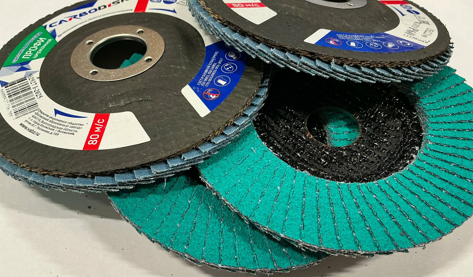 Круг лепестковый торцевой КЛТ 1, 125x22.23 мм, цирконий, P60 CARBODISK , премиум