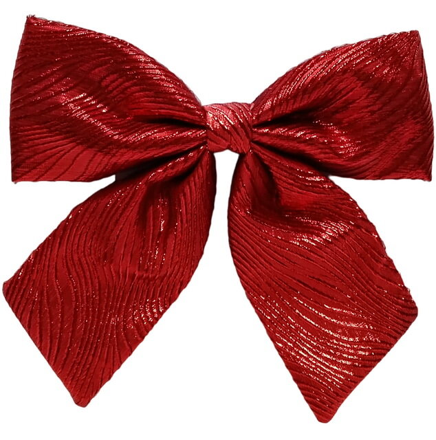 Бант на елку Ondulato Striscia 28*28 см красный, Due Esse Christmas, XNA24003571-1