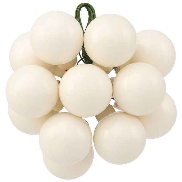 Гроздь из 12 стеклянных шаров на проволоке 2.5 см, молочная эмаль, Winter Deco, 2000645