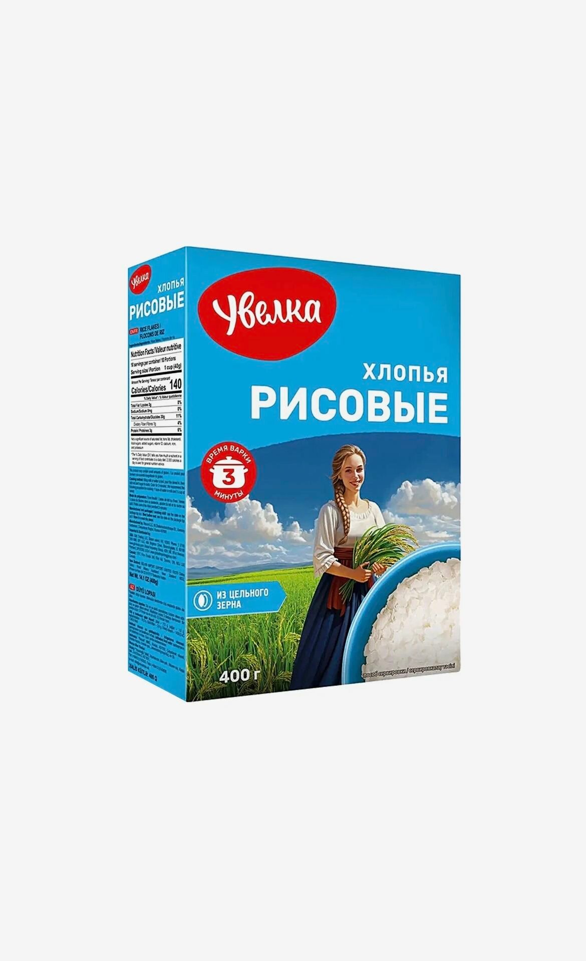 Хлопья увелка рисовые , 400 г * 4 шт.