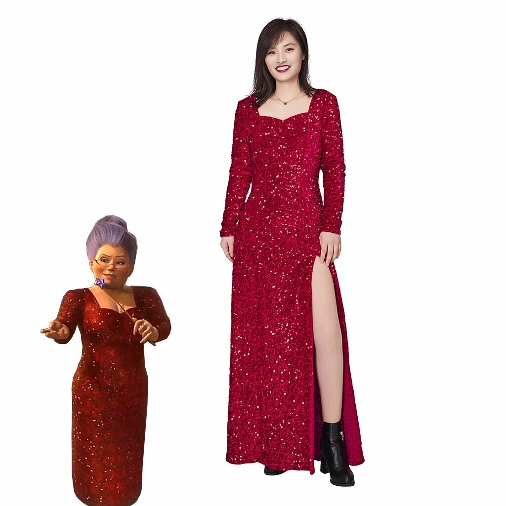 Женский косплей костюм крестной матери cosjojo Л