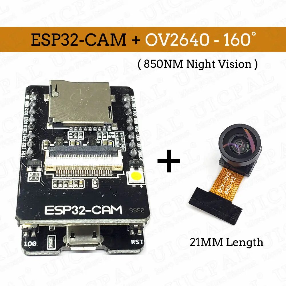 ESP32 CAM Модуль камеры UICPAL 21MM-160-850NM